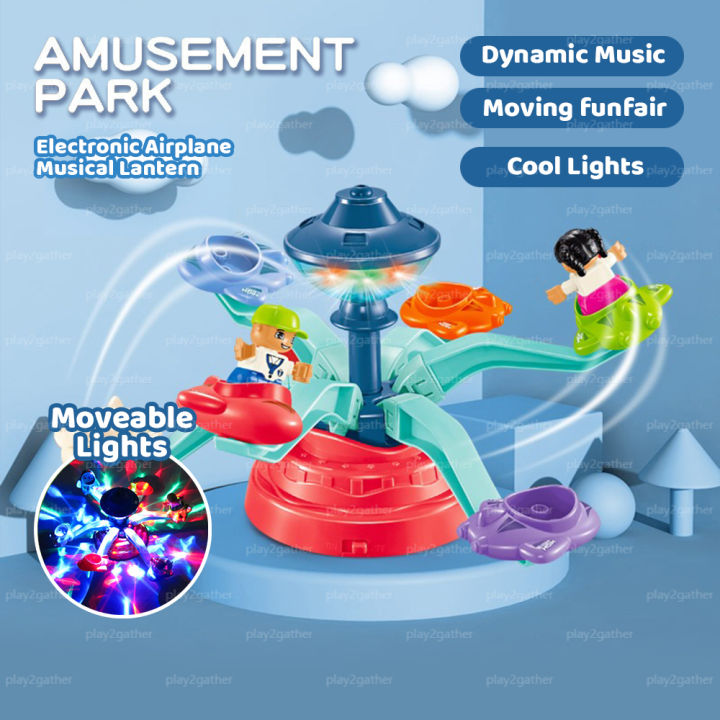 [Light & Music] Amusement Park Fun Fair Rotary Swing Plane Rotating ...
