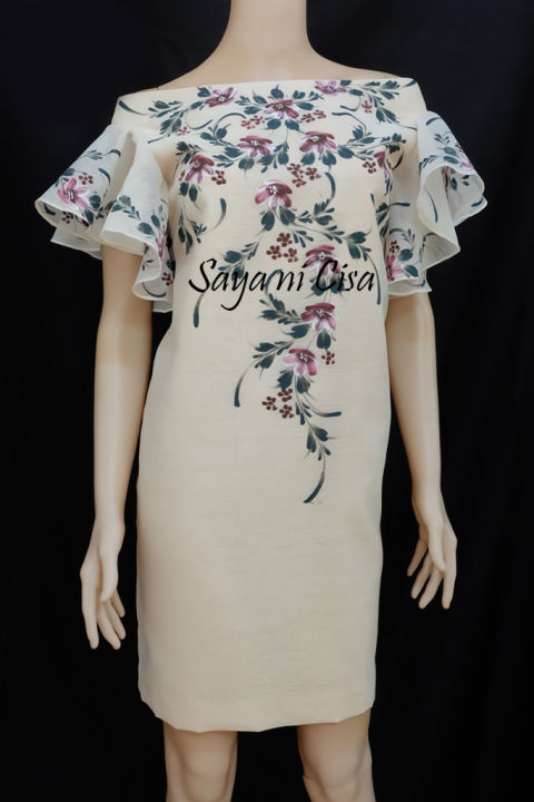 Filipiniana Hand painted Off Shoulder Dress | Lazada PH