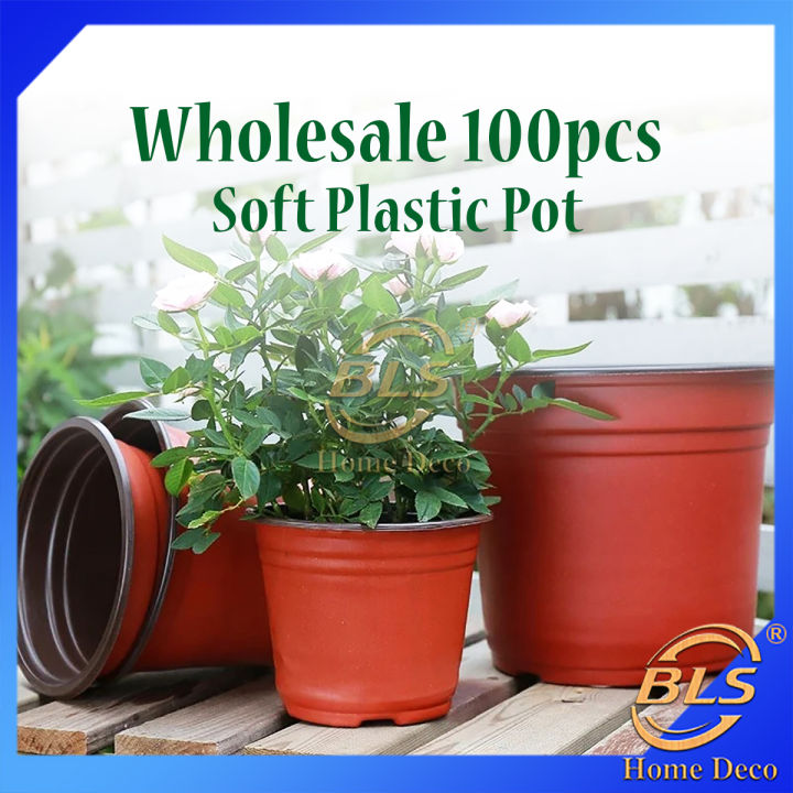 Wholesale 100pcs Ultra Thin Soft Plastic Pot Disposable Nursery Pots ...