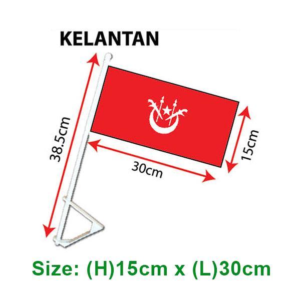 Kelantan Car Flag, Wall Flag, Bendera Kereta, Bendera Dinding Kelantan ...