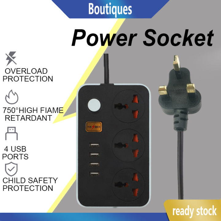 USB Ports Power Strip Universal Power Socket Extension With Surge ...