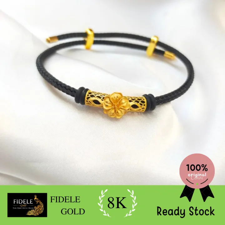 Gelang charm bunga fashion emas kuning 375 | Lazada Indonesia
