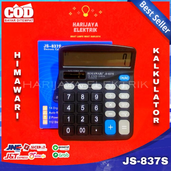 HIMAWARI KALKULATOR 14 DIGIT JS-837S CALCULATOR 112 STEP CHECK CORRECT ...