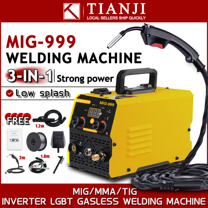MIG/TIG/MMA Gasless Inverter Welding Machine IGBT DC Inverter MIG-999 ...