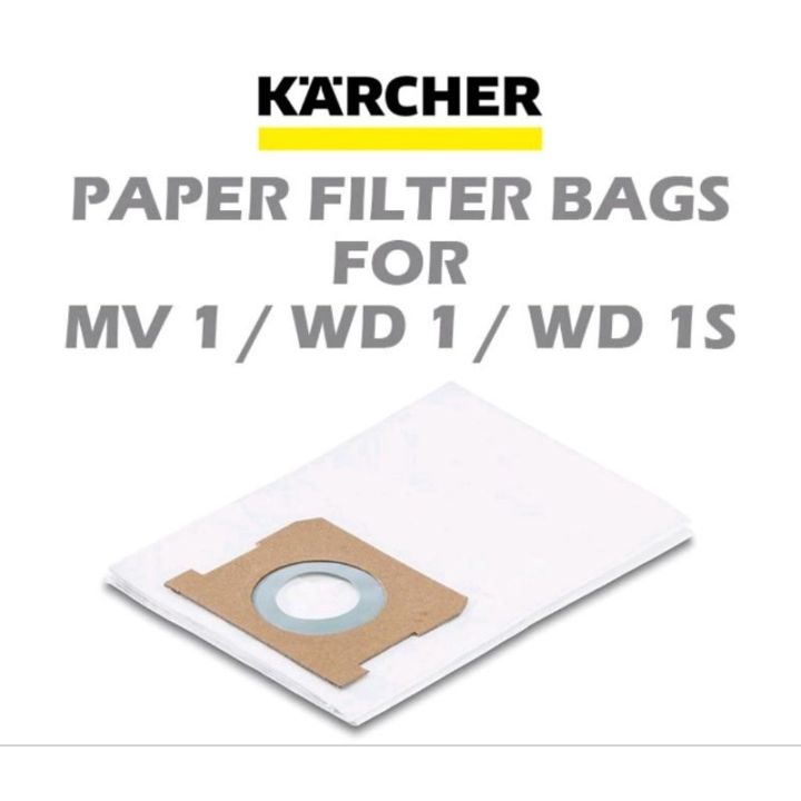 5PCS WD1 / MV1 wd1 dust bag Karcher Paper Filter Bag Vacuum Cleaner ...