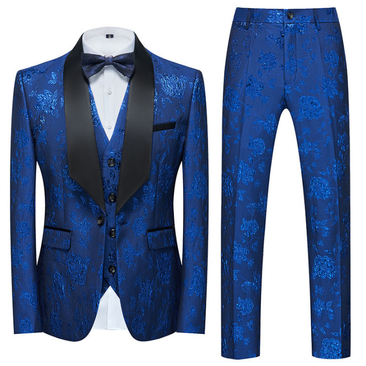 GUKENRO 3PCS Suit Set for Men 2023 Blazer Formal Office Slim Fit Piano ...