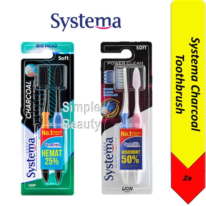 Systema Charcoal Big Head Toothbrush, 2s | Lazada Singapore