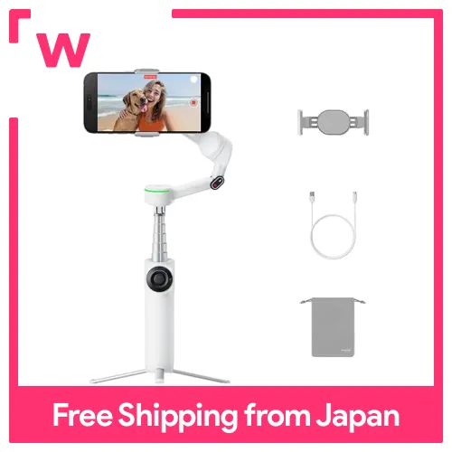 Insta360 Flow 2 Pro Regular Edition White - Foldable AI smartphone gimbal, Apple DockKit ...