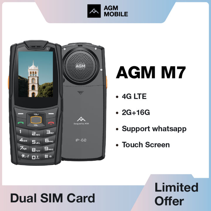 AGM M7 2+16G Volte Android Feature Phone Waterproof Touch Screen ...