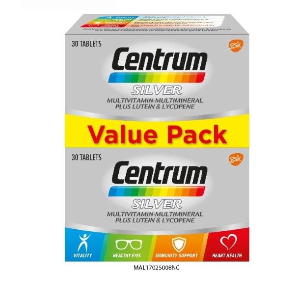 CENTRUM SILVER MULTIVITAMIN TABLET 30SX2 EXPIRY 2025/05 | Lazada