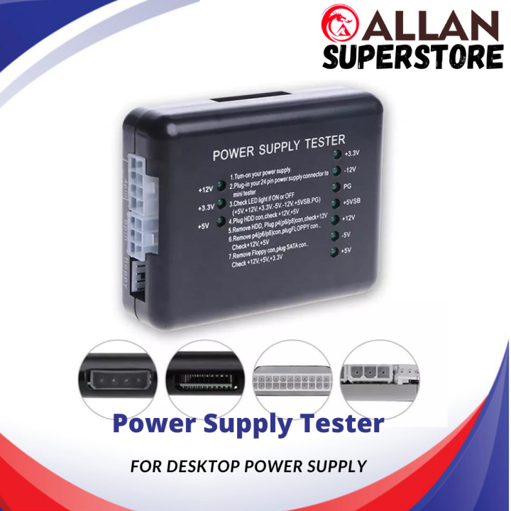 Allan Superstore PC Power Supply Tester HDD Meter Tester Checker 20/24 ...