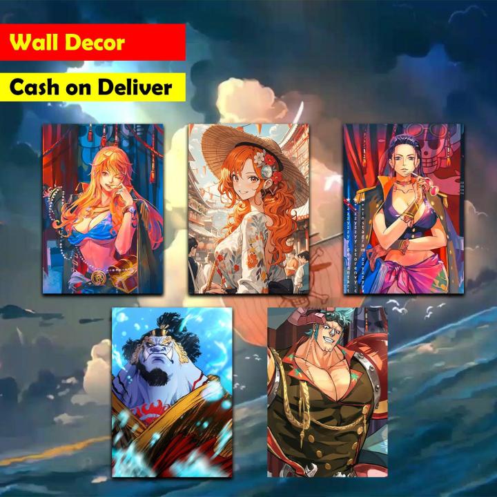 WALL ART ONE PIECE (Nami, Robin, Kimbie, Franky) SINTRA BOARD A4 3mm WATER PROOF & SCRATCH PROOF ...