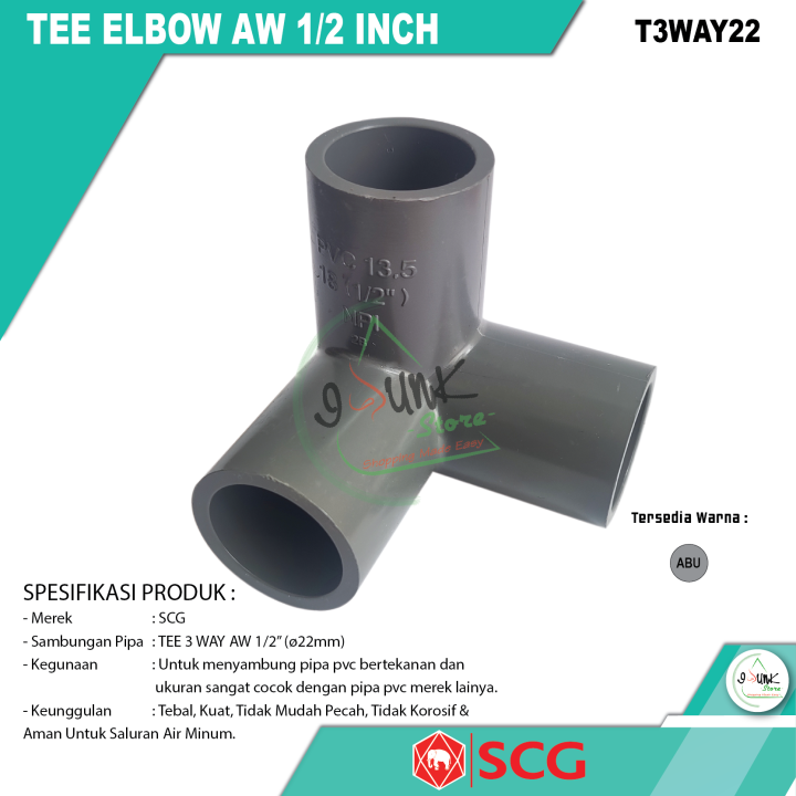 TEE ELBOW 90˚ AW 1/2 INCH / TEE 3 WAY KNEE / TEE 3 CABANG - SCG ...