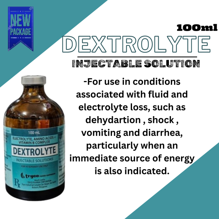 [ CLR AGRIVET ] DEXTROLYTE (100ml) INJECTABLE SOLUTIONS / ELECTROLYRE ...