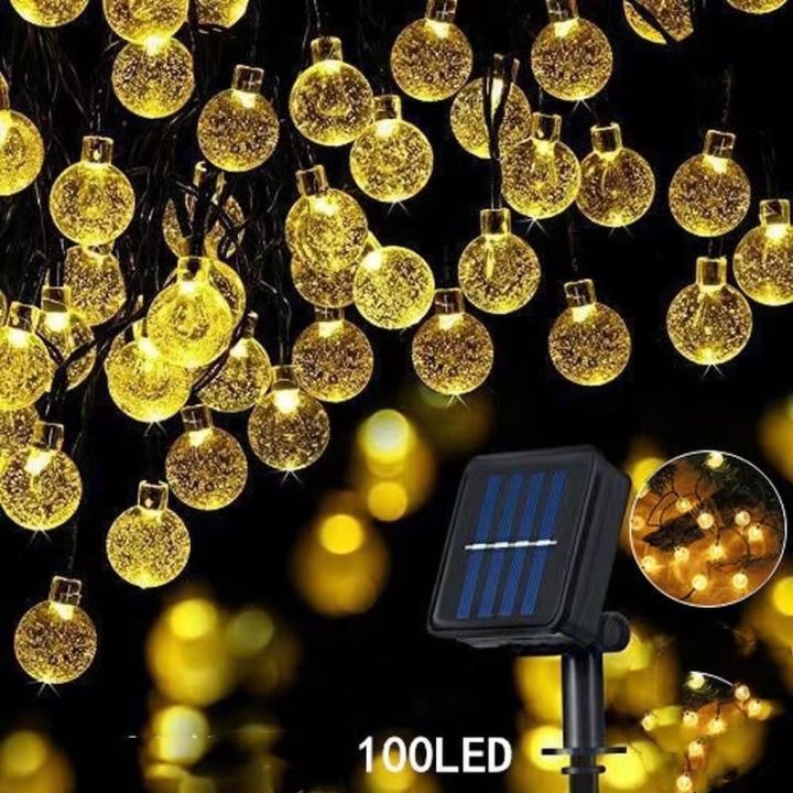 100LED Garden LED Solar String Lights Outdoor Waterproof Bubbles ...