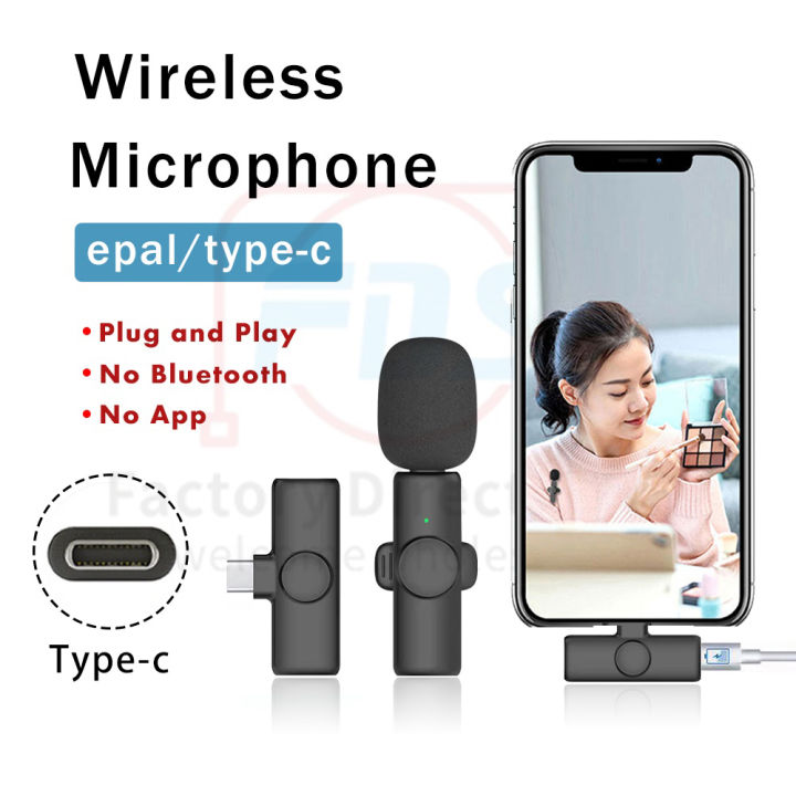 Wireless Lavalier Microphone for Phone Vlogging Cellphone Portable ...