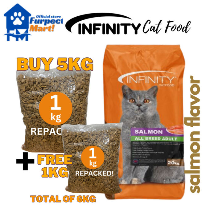 Buy5+1 Infinity Cat Dry Food Salmon Flavor for All Breeds 1kg - furpect ...
