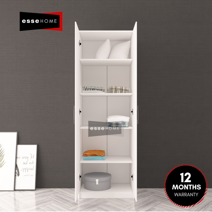 [178CM] EsseHome 2 Door Wardrobe 5 Rack Cabinet Cupboard Storage Almari ...