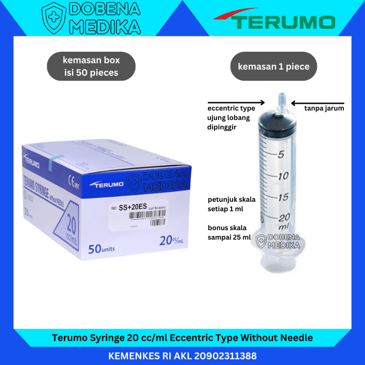 Terumo Syringe 20 ml Eccentric Type isi 50 | Lazada Indonesia