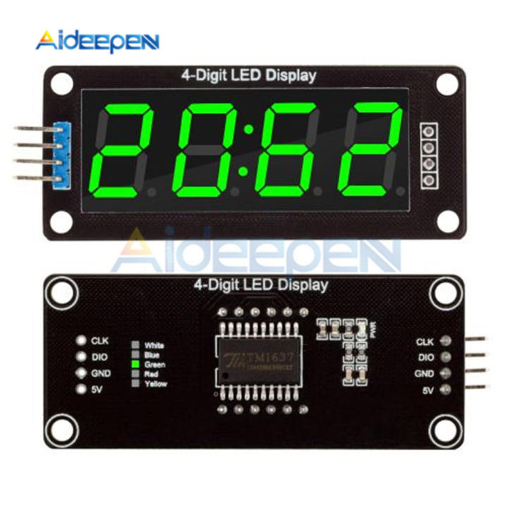 TM1637 Two Point Clock Module, 5 Units, 4 Digits LED 0.36" Built-in 7 ...