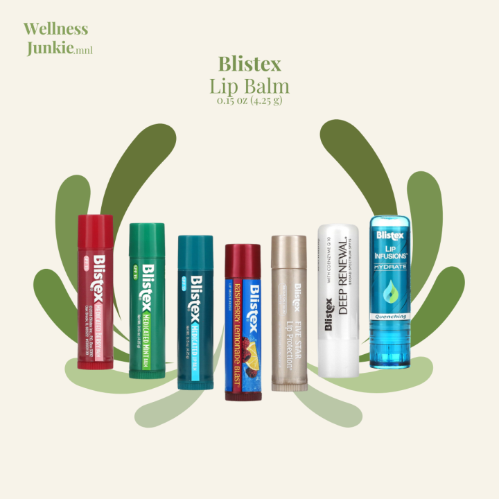 Blistex Lip Balm SPF 15 Berry, Mint, Original, Raspberry Lemonade, Five ...