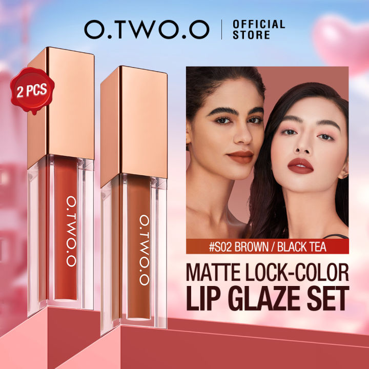 O.TWO.O 2PCS Liquid Lipstick Makeup Set Waterproof Long Lasting Lip ...