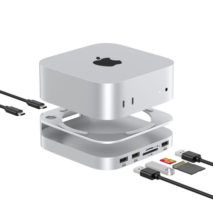 Mac Mini M4 Dock, Aluminum Mac Mini Stand and Hub for Mac Mini M4 and ...