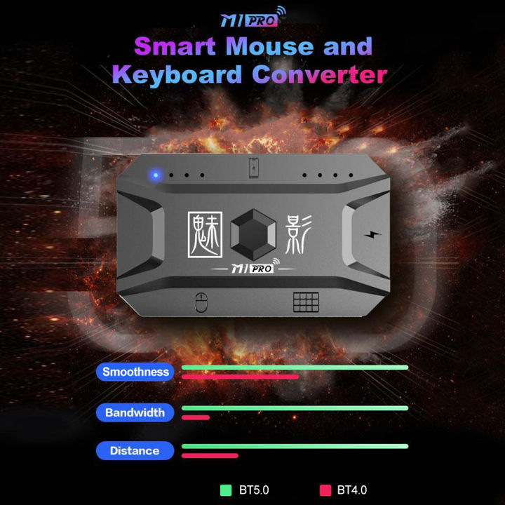M1 Pro Keyboard Mouse Converter Portable Mobile Game Keyboard and Mouse Adapter BT5.0 Connection ...