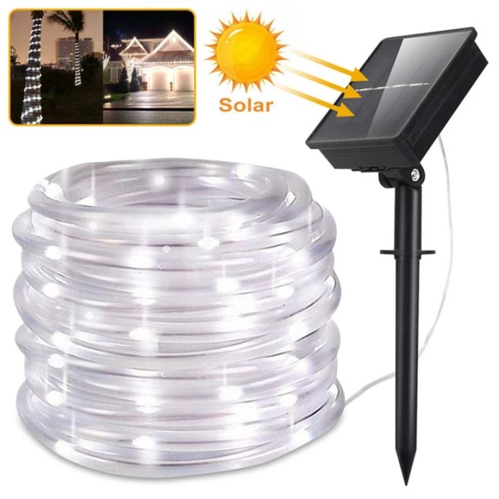 50/100 LEDs Solar Powered Outdoor Garden Waterproof Strip String Light ...
