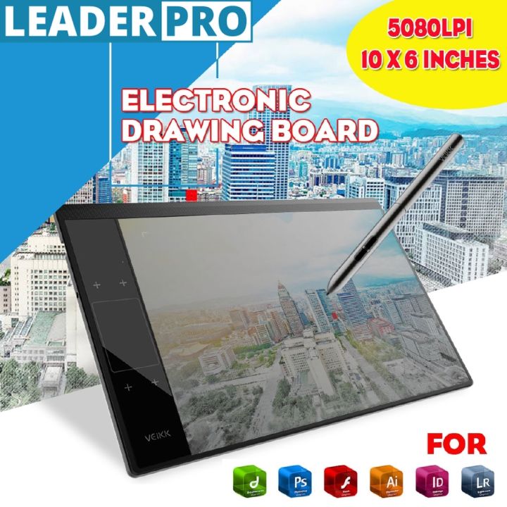 10x6 inch 5080LPI Graphics Drawing Tablet with 8192 Levels Battery-Free ...