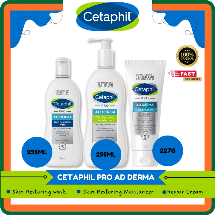 Cetaphil Pro AD Derma | Skin Restoring Moisturizer 295ML | Repair Cream ...