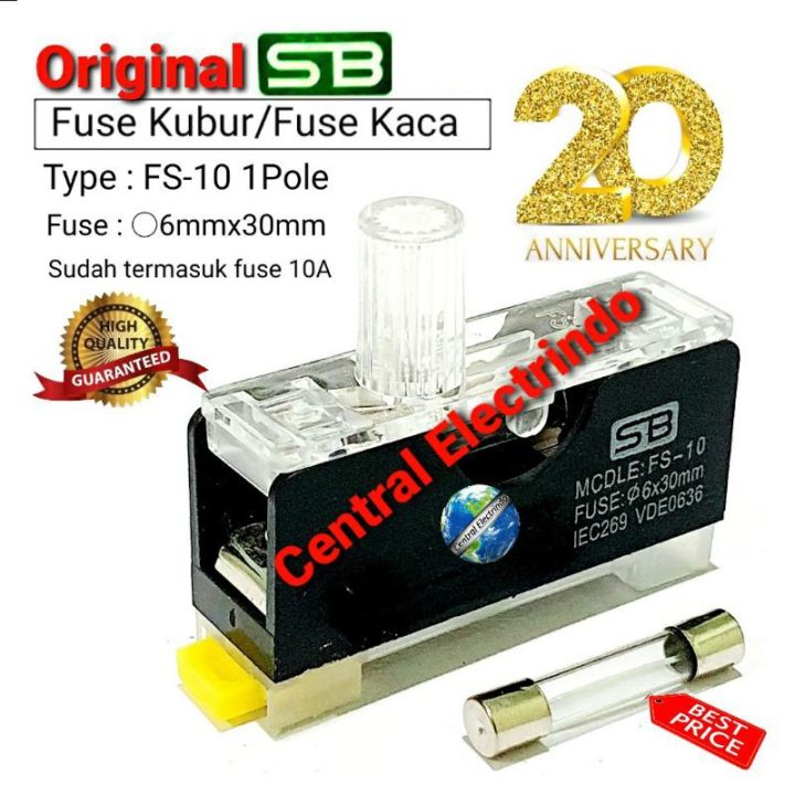 Fuse Kubur Din Rail SB 1pole FS-10 Fuse Holder Kaca FS-10 | Lazada ...