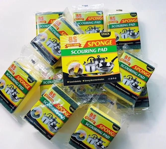 sponge for dishwashing Scouring Pad Brite Shine Sponge Scrub Scrubber ...