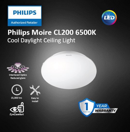 Philips CL200 LED Ceiling Light Round 6500K Cool Daylight (10W/17W/20W ...