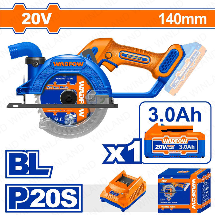 Wadfow by Winland P20S/20VLithium-Ion Cordless Circular Saw with and ...