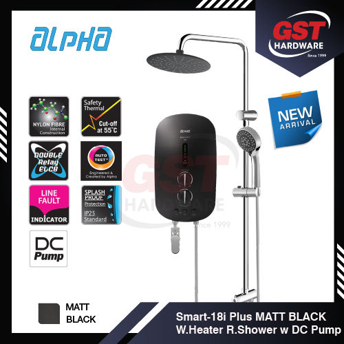 Alpha Smart 18i Instant Water Heater Rain Shower with Inverter DC Pump 热水器 | Lazada