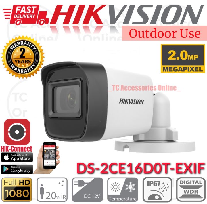 HIKVISION 2MP 1080P Full HD Outdoor IR Bullet TVI Camera DS-2CE16D0T ...