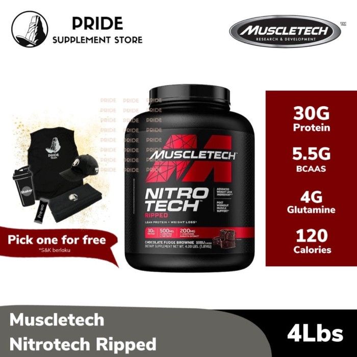 Muscletech Nitro Tech Ripped 4 lbs Protein Whey Isolate | Lazada Indonesia