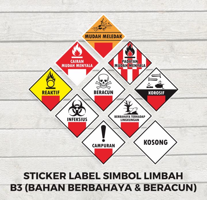 Sticker Label Simbol Limbah B3 Bahan Berbahaya dan Beracun 10 x 10 cm ...
