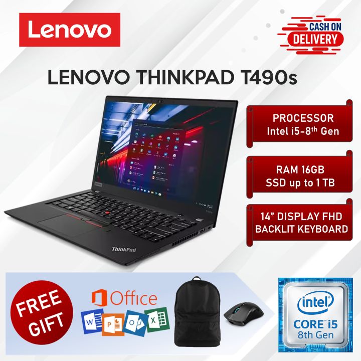 Lenovo Thinkpad T490s Laptop i5 8th Gen 16GB RAM 256GB 512GB 1TB SSD 14 ...