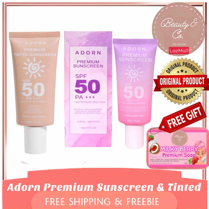 ADORN Premium Sunscreen & Tinted Sunscreen [FREBIE SOAP] ORIGINAL ...