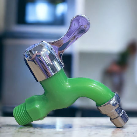 KITCHEN WATER PVC Plastic GREEN Kitchen/Bathroom Faucet Lever Type ...