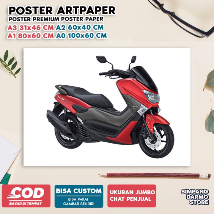 Poster Motor Yamaha Berbagai jenis NMAX AEROX Mio Bisa custom gambar ...