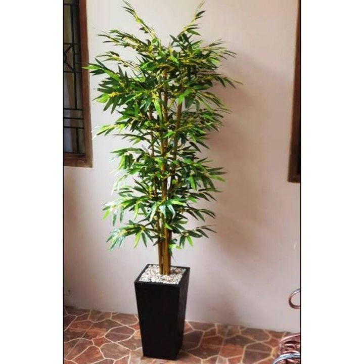 POHON HIAS BAMBU KUNING 150CM ARTIFICIAL PLASTIK SUDUT SUDAH DENGAN POT ...