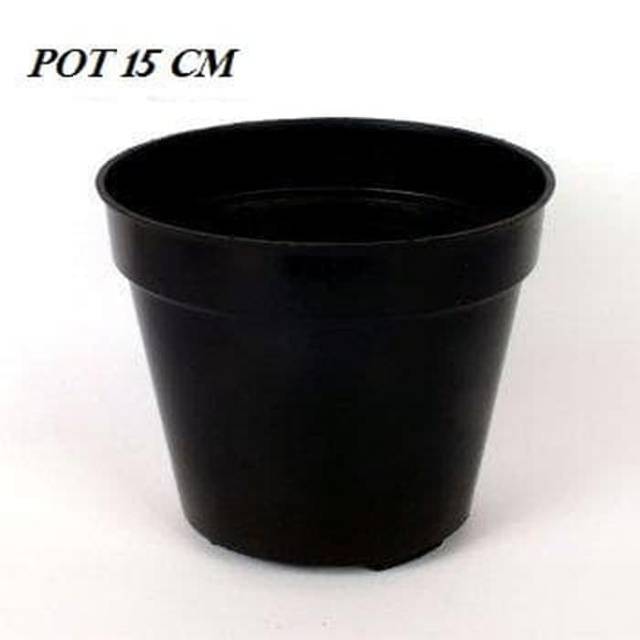 Pot Bunga Plastik - Bulat Polos Hitam Ukuran 15 Pot Bunga Plastik Hitam ...