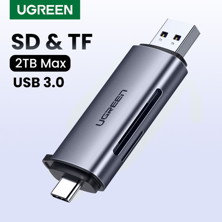 UGREEN 2-in-1 SD TF Card Reader 2TB Max USB 3.0 OTG Memory Adapter for ...