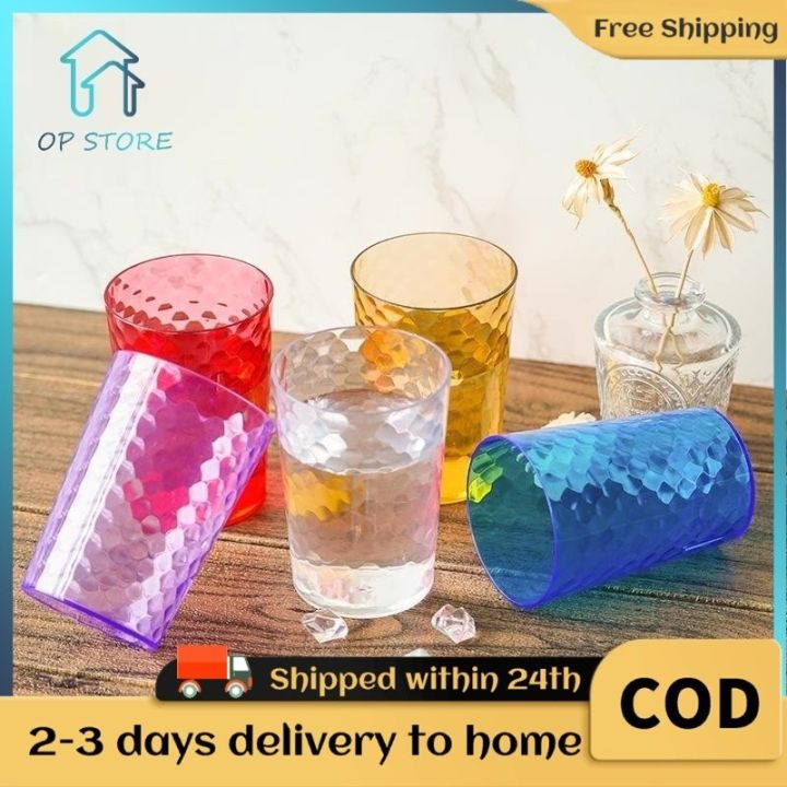 Premium 6Pcs NonToxic Acrylic Water Cup Set Shatterproof Unbreakable ...
