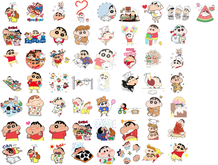 Set sticker shin S50I32 Set Sticker cậu bé bút chì PVC chủ đề trang trí ...