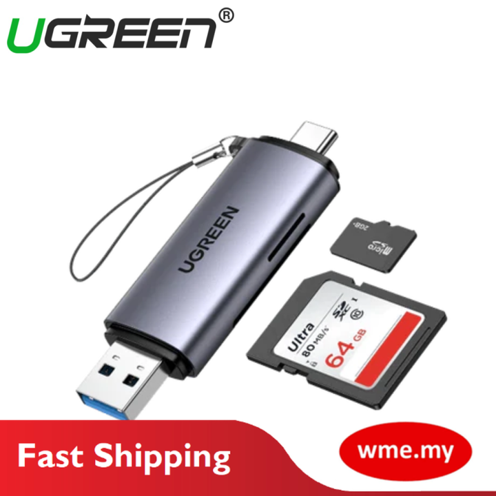UGREEN 2-IN-1 USB-A 3.0 + USB-C TYPE-C 3.1 GEN 1 TO TF / SD 3.0 OTG ...