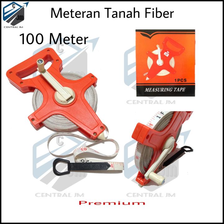 Meteran Tanah Measuring Tape Panjang [ 100 Meter ] Premium High Quality - Meteran Tancap Fiber ...